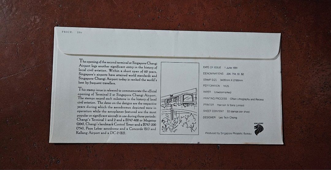 Singapore 1991 History Of Civil Aviation first day cover, Hobbies ...
