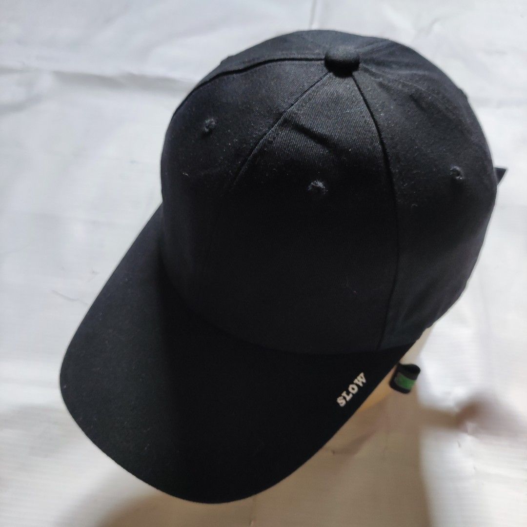 SLOW ACID KOREAN CAP BLACK ORIGINAL, Fesyen Pria, Aksesoris, Topi di ...