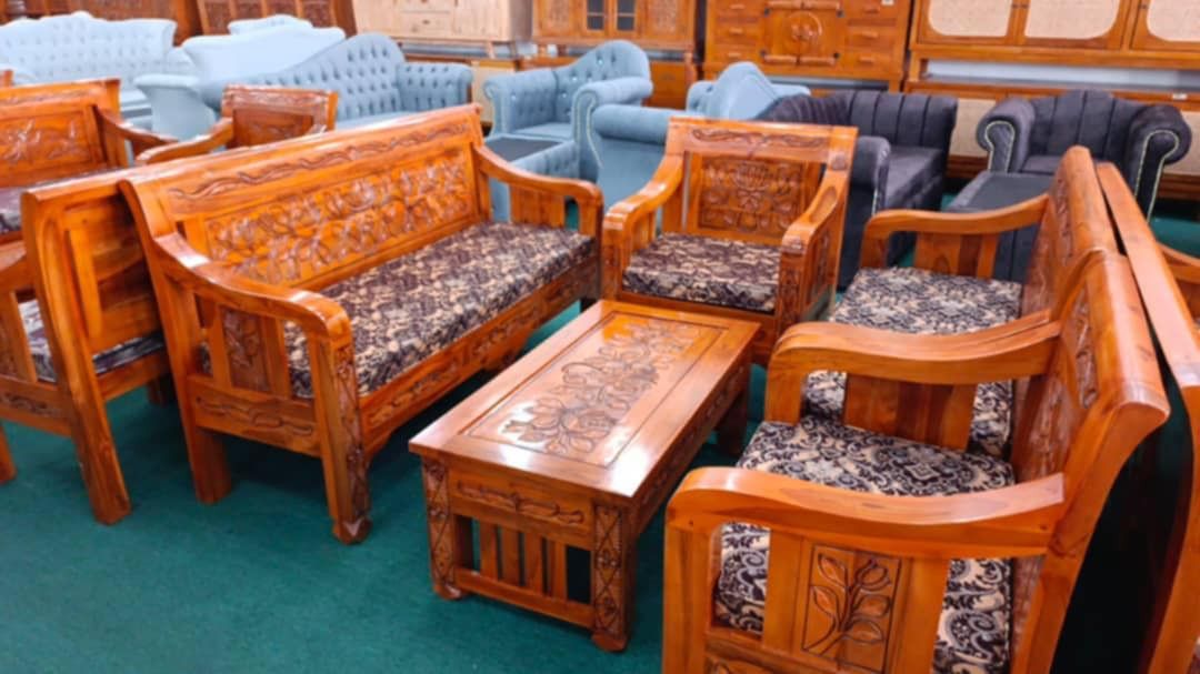 Sofa kayu jati set, Furniture & Home Living, Furniture, Sofas on Carousell