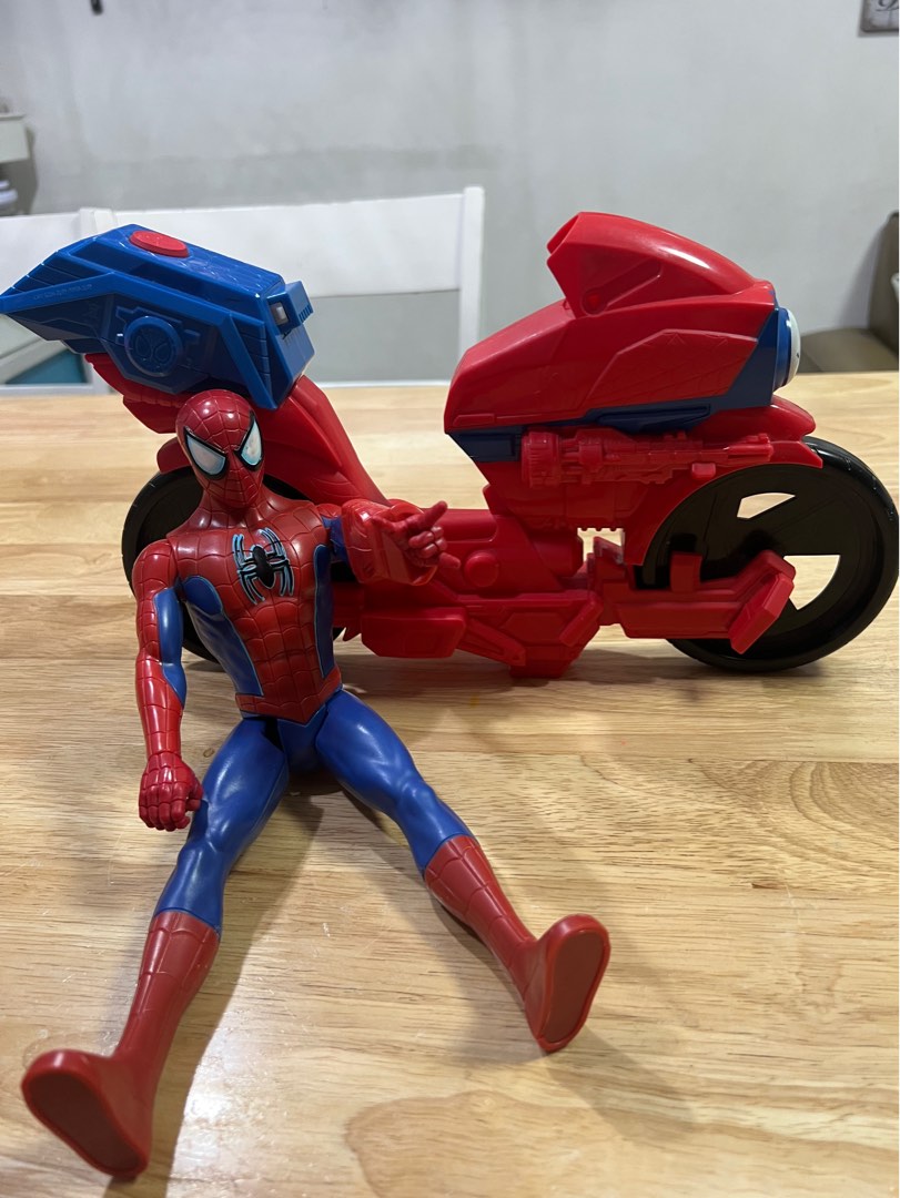 Spiderman with Motorcycle, Hobbies & Toys, Toys & Games on Carousell
