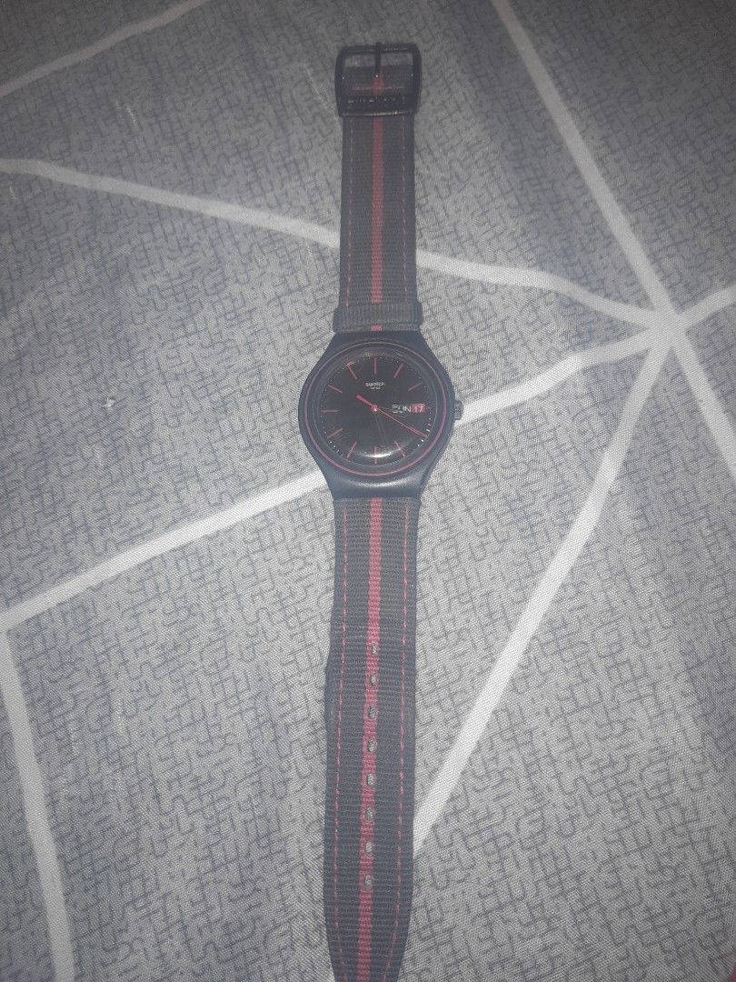 Swatch Irony Big The Prince of Red Stripe, Luxury, Watches on Carousell