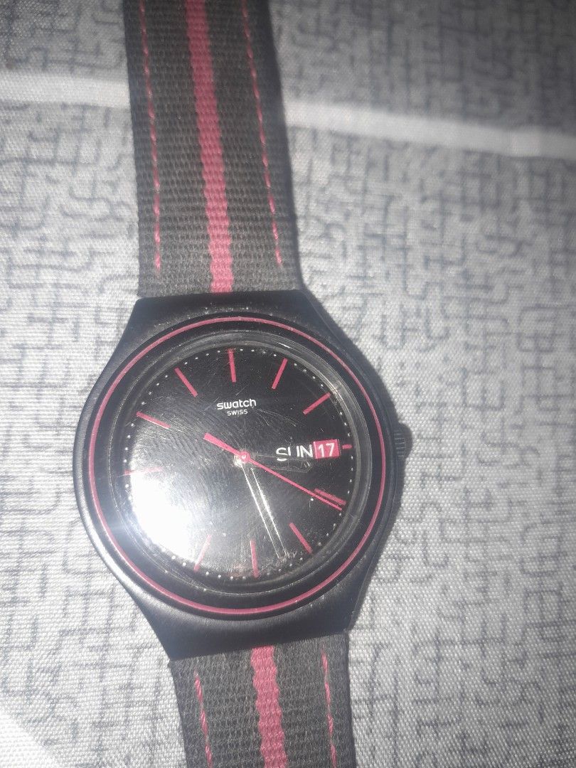 Swatch Irony Big The Prince of Red Stripe, Luxury, Watches on Carousell
