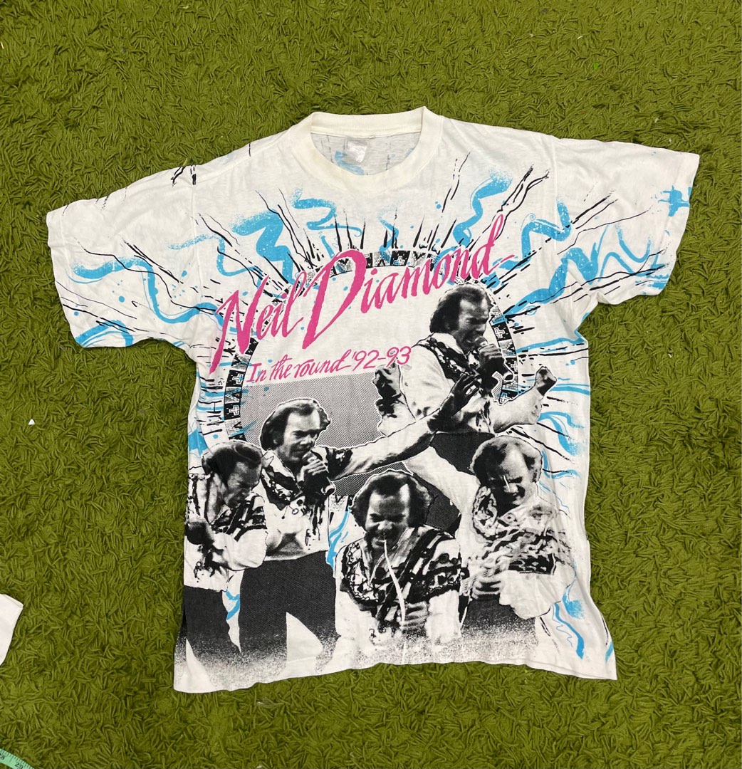 Vintage 90s Overprinted Neil Diamond, Men's Fashion, Activewear on ...
