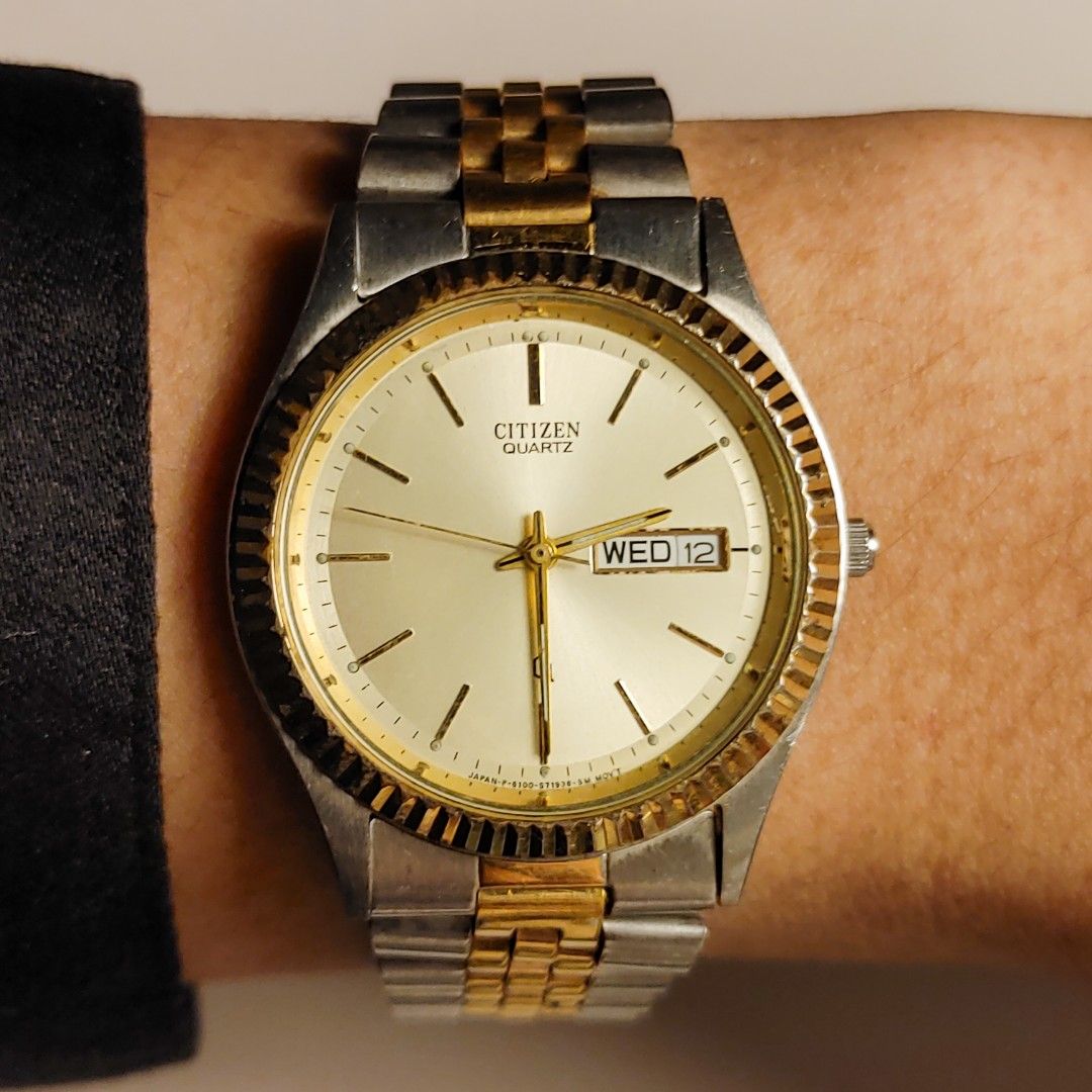Vintage Citizen "Datejust" Homage (1982) Fluted Bezel Champagne Gold ...