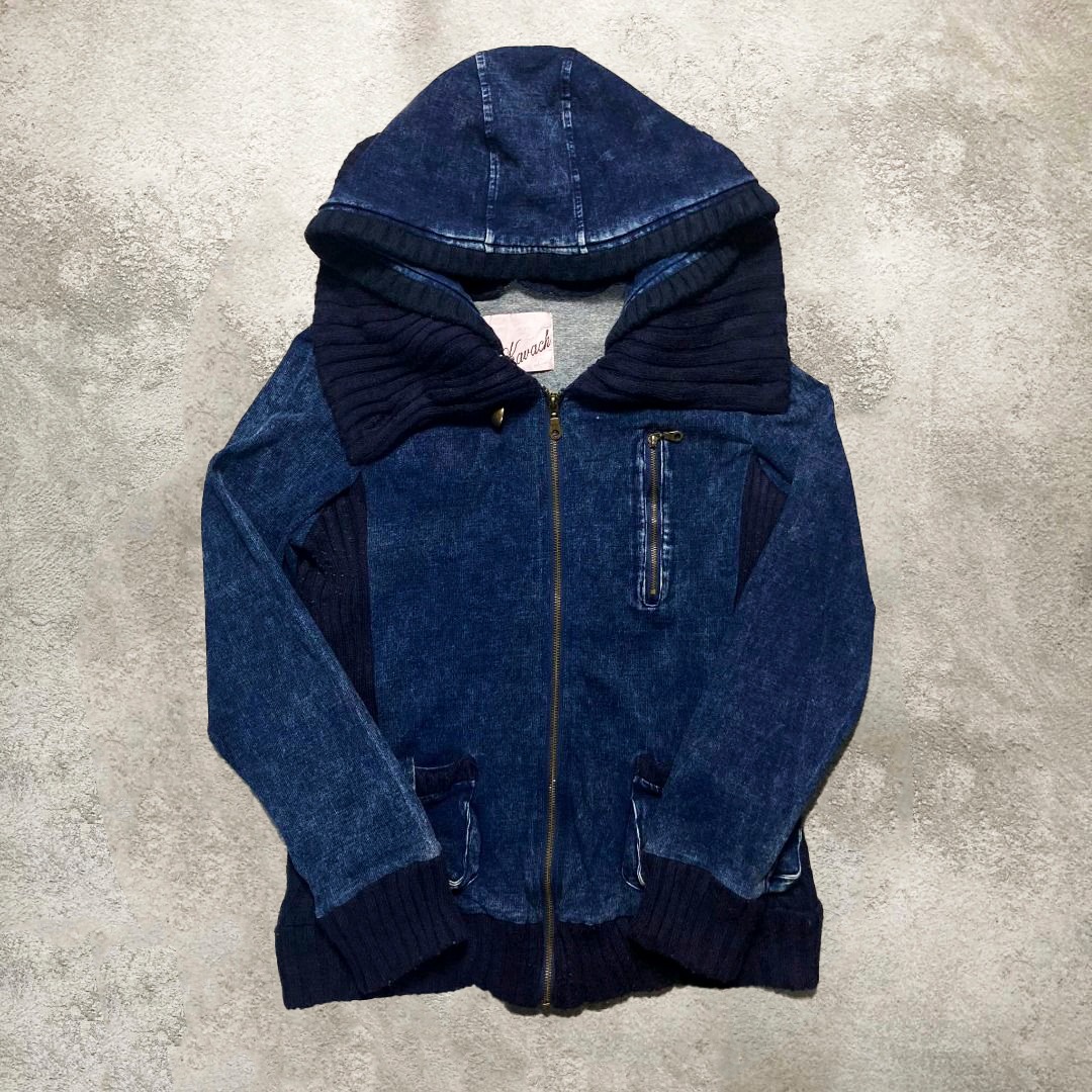 Vintage Goth Denim Hoodie Jacket, Women's Fashion, Coats, Jackets and ...