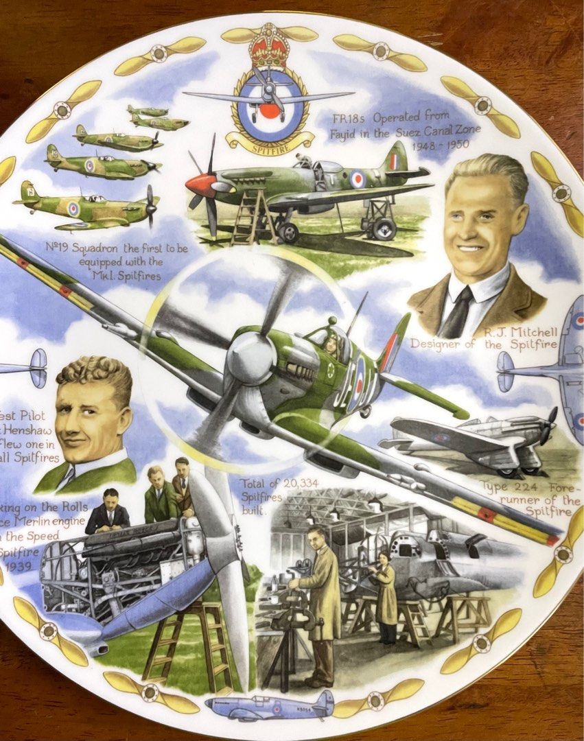 Vintage Legends Of The Air Supermarine Spitfire Plate Limited Edition ...