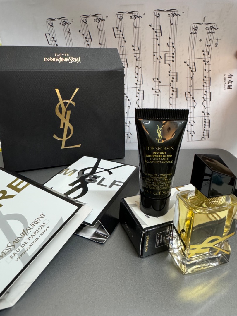 YSL gift set - 7.5ml miniature perfume + 2 1.2ml + instant Glow, Beauty ...