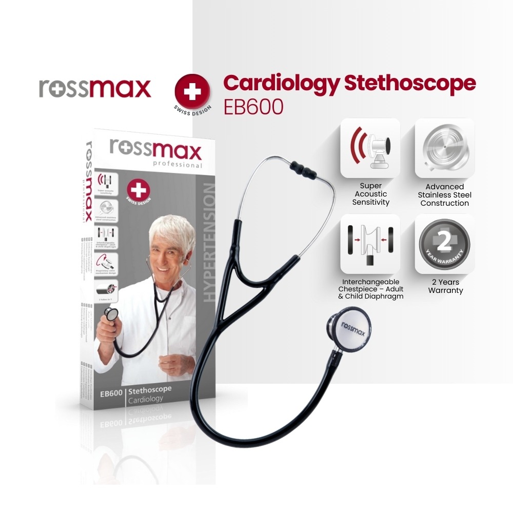 [02272] Rossmax Cardiology Stethoscope EB600 | Interchangeable Chestpiece Adult & Child ...