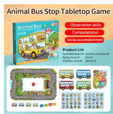 Animal Bus Board Game Kindergarten Mathematics Teaching Aids Children ...