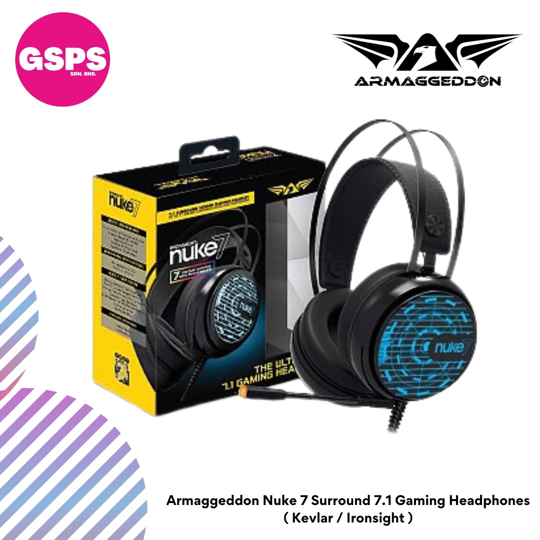 Armaggeddon Nuke 7 Surround 7.1 Gaming Headphones, Audio, Headphones ...