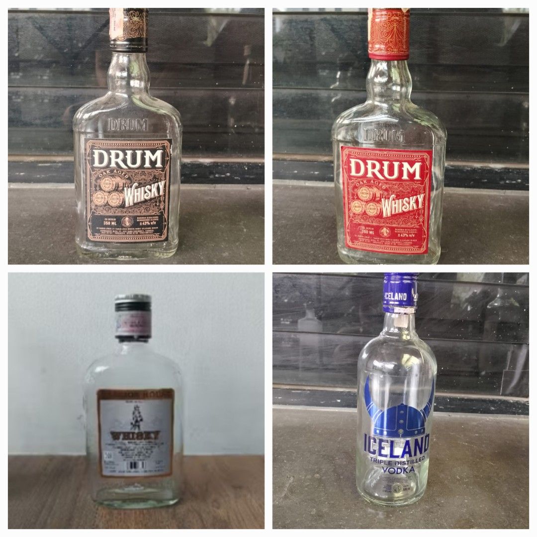 BOTOL KACA BEKAS MINUMAN DRUM WHISKY ICELAND VODKA, Kitchen ...