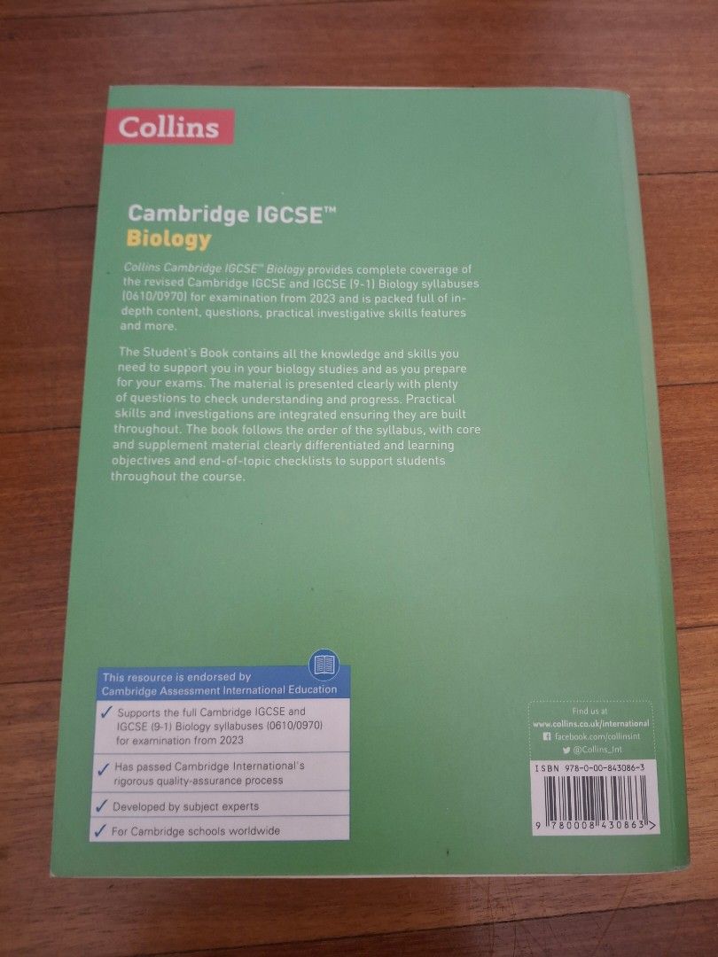Cambridge IGCSE Biology 0610 textbook, Hobbies & Toys, Books ...