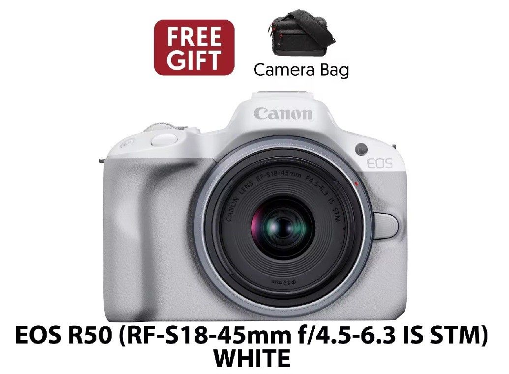 Canon EOS R50 White, Photography, Cameras on Carousell