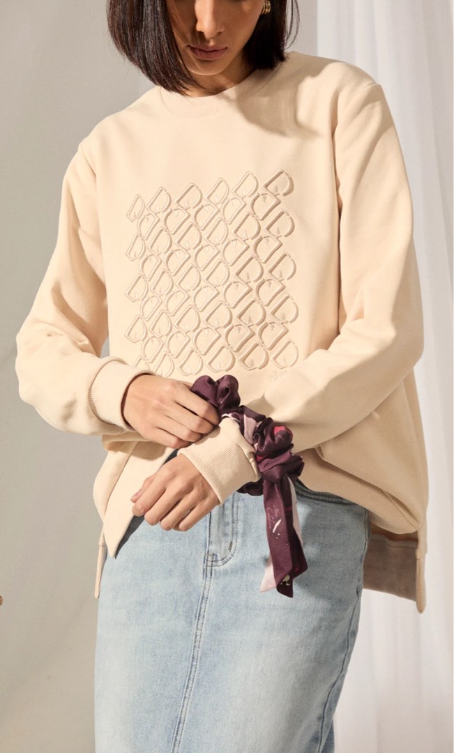 D Monogram Jumper Almond, Women's Fashion, Tops, Shirts on Carousell