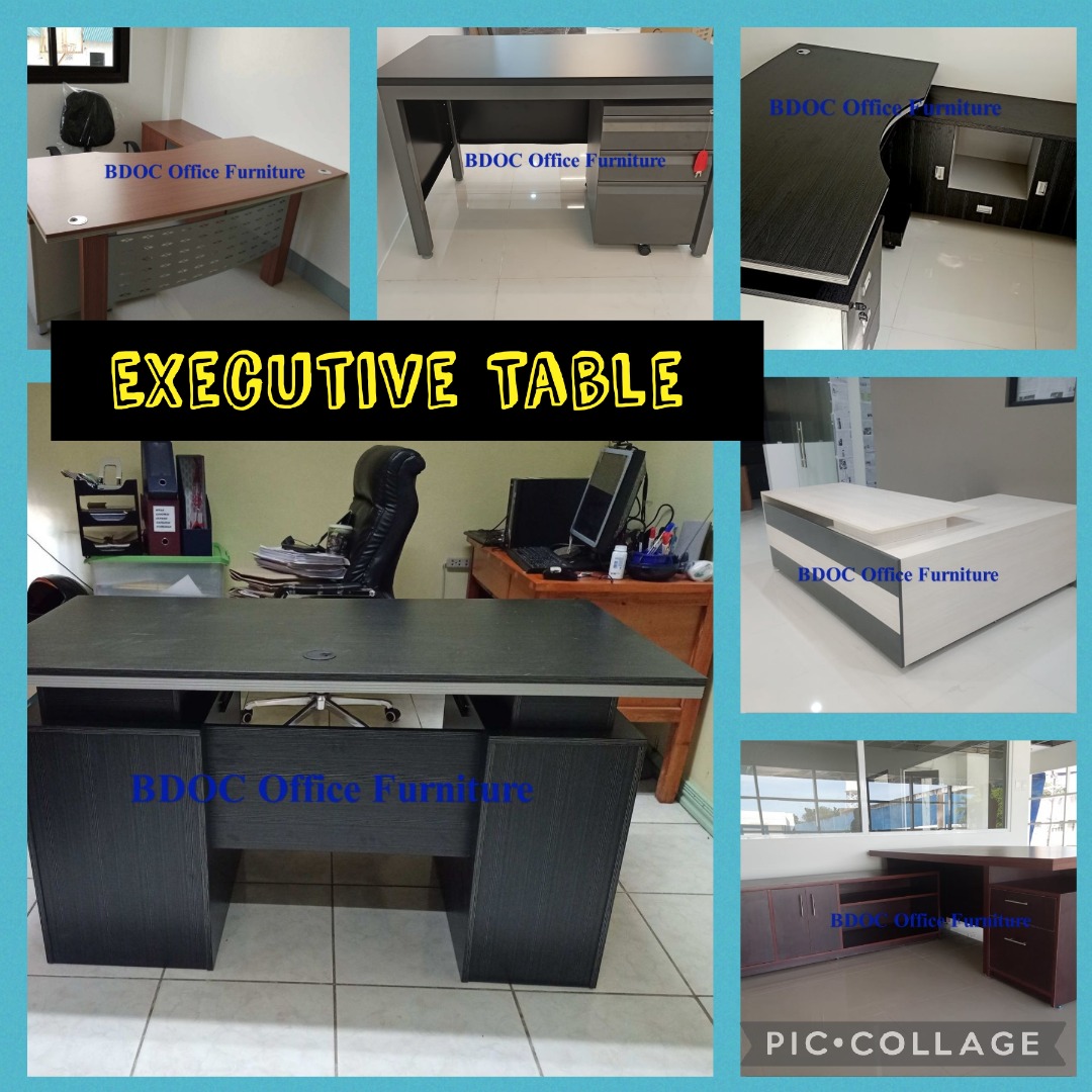 Executive Office Table in L-Shape or Normal Dimension, Furniture & Home ...