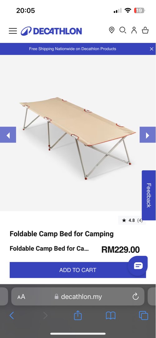 Folding camping bed decathlon, Sports Equipment, Hiking & Camping on ...