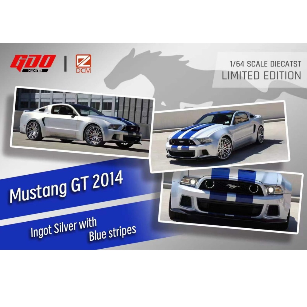 GDO Hunter x DCM 1/64 Scale 2014 Mustang GT NFS Silver Blue Die-cast Car, Hobbies & Toys, Toys ...