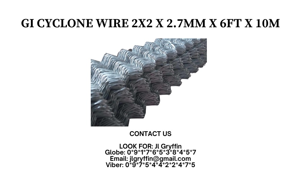 Gi Cyclone Wire 2x2 x 2.7mm x 6ft x 10m, Commercial & Industrial ...