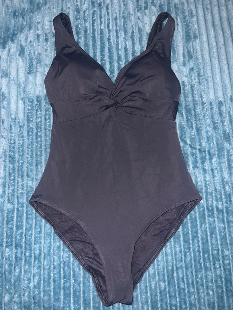 Grey one piece selected by nadine lowback swimsuit, Women's Fashion ...