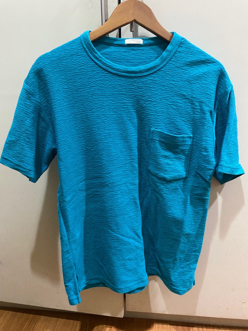 GU blue thick shirt, Men's Fashion, Tops & Sets, Tshirts & Polo Shirts ...