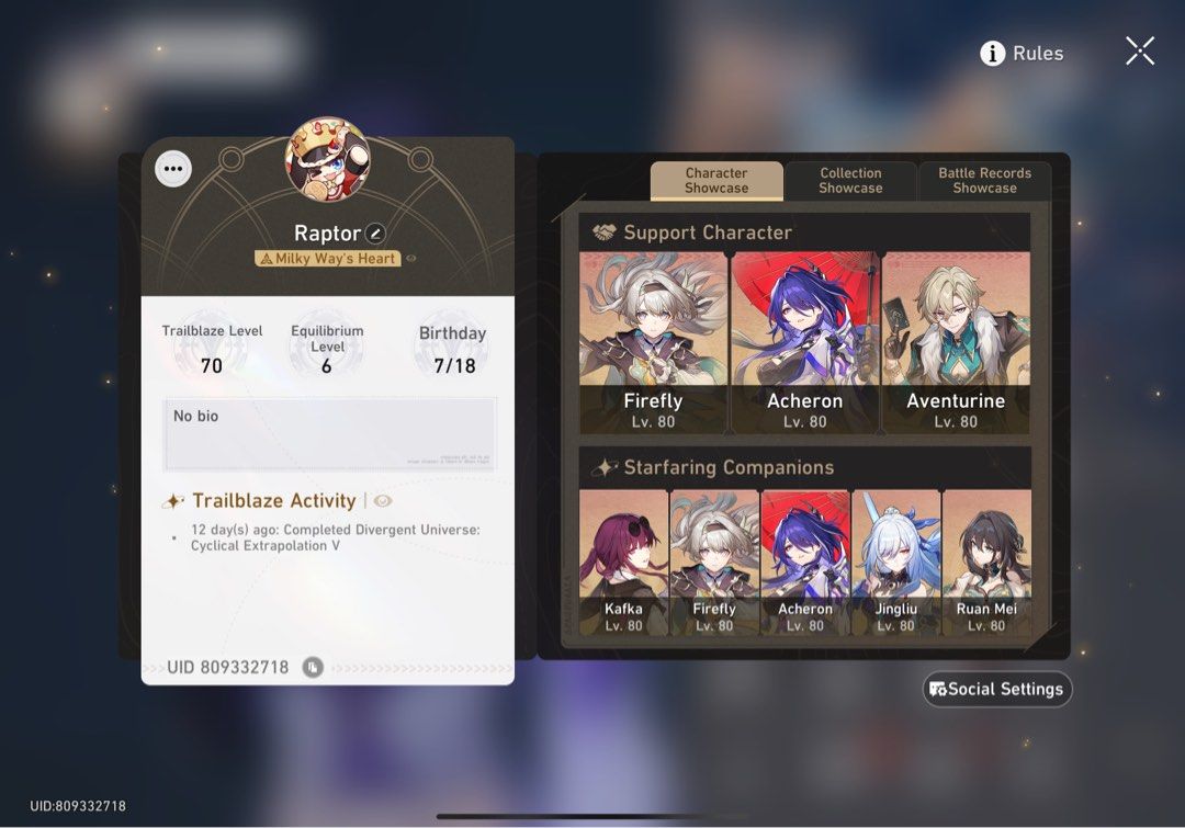 Honkai Star Rail (HSR) TL 70 Midgame, Video Gaming, Video Games, Others ...