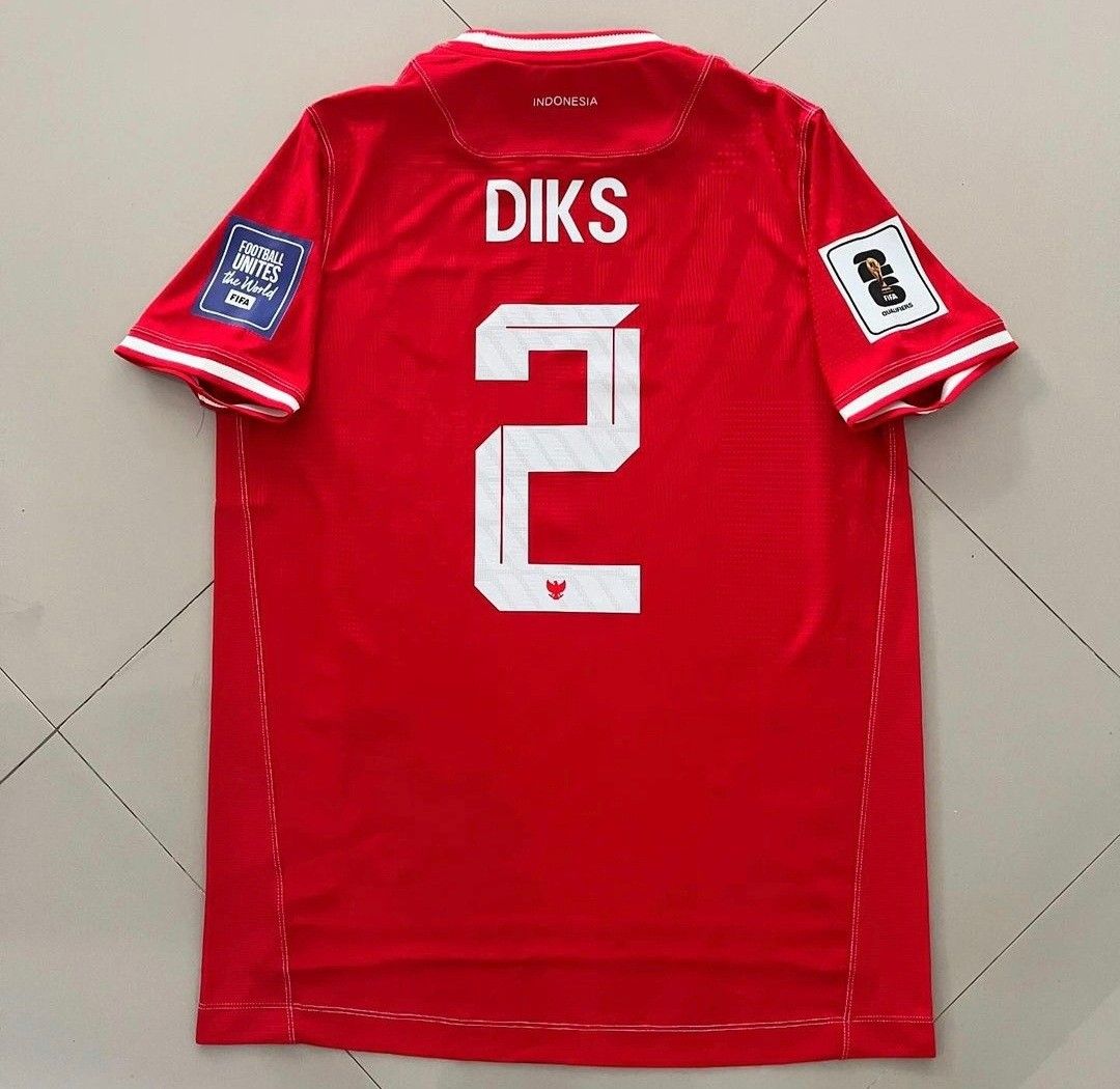 Kevin Diks Bakarbessy #2 Timnas Indonesia National Team Home Jersey ...
