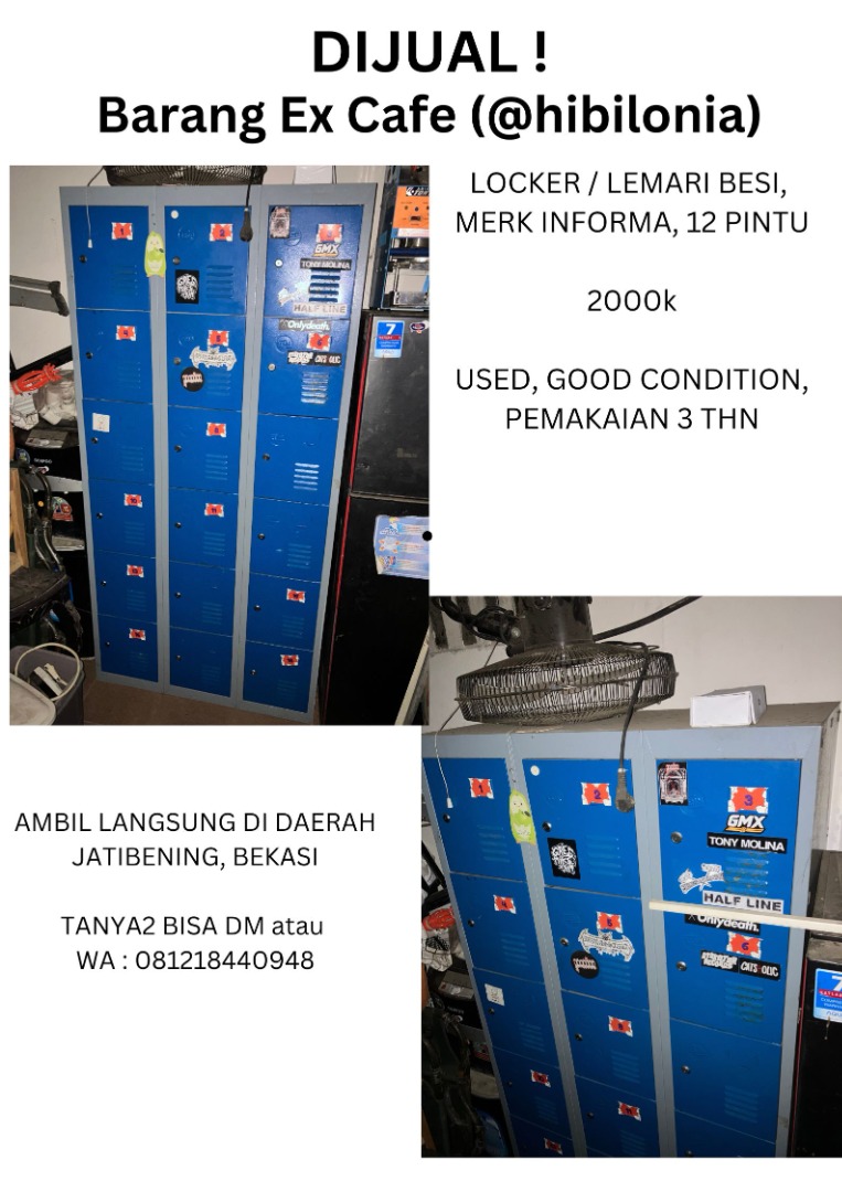 Locker / Lemari Besi 12 Pintu, Perabotan Rumah di Carousell