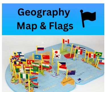 Map and Flags World Map with Countries Flags for Kids Learning ...