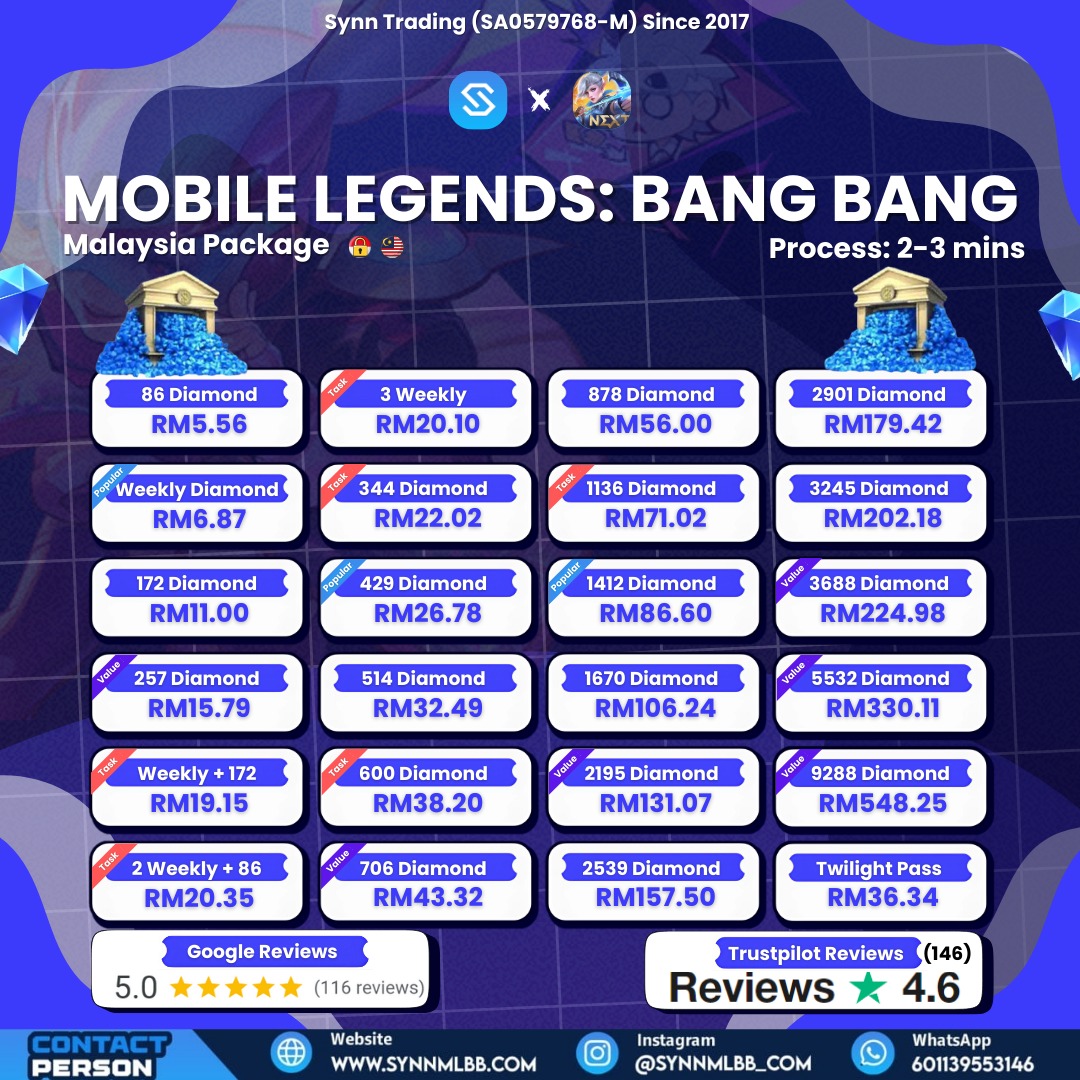 Mobile Legends Diamond Recharge Instant Process, Video Gaming, Video ...