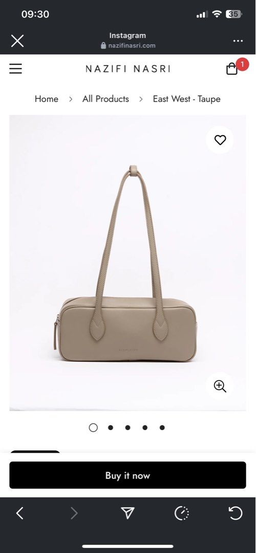 Nazifi Nasri East West bag (Taupe), Women's Fashion, Bags & Wallets ...