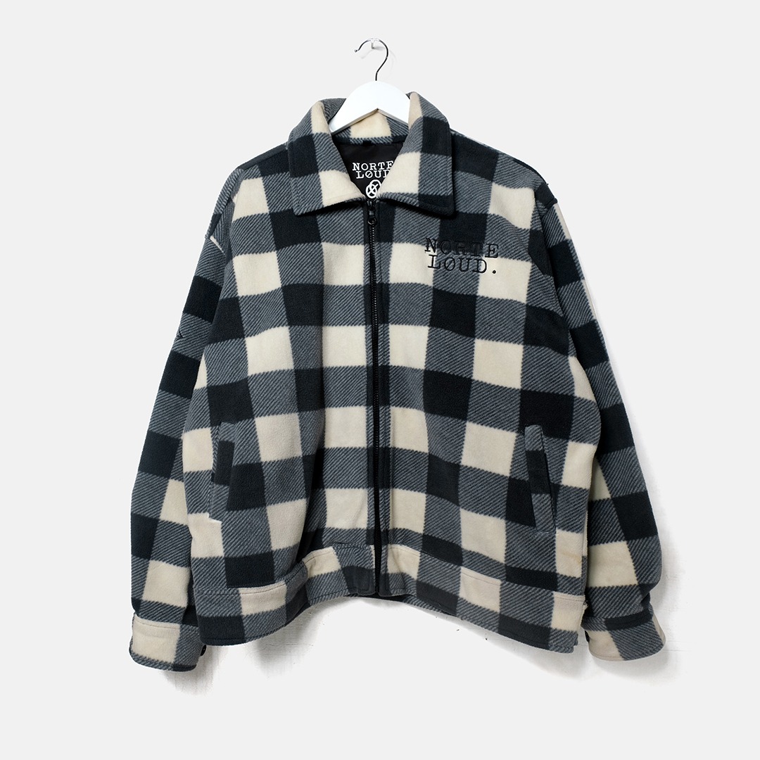 Norte Loud Embroidery Zip Fleece Jacket Oversized, Fesyen Pria, Pakaian ...