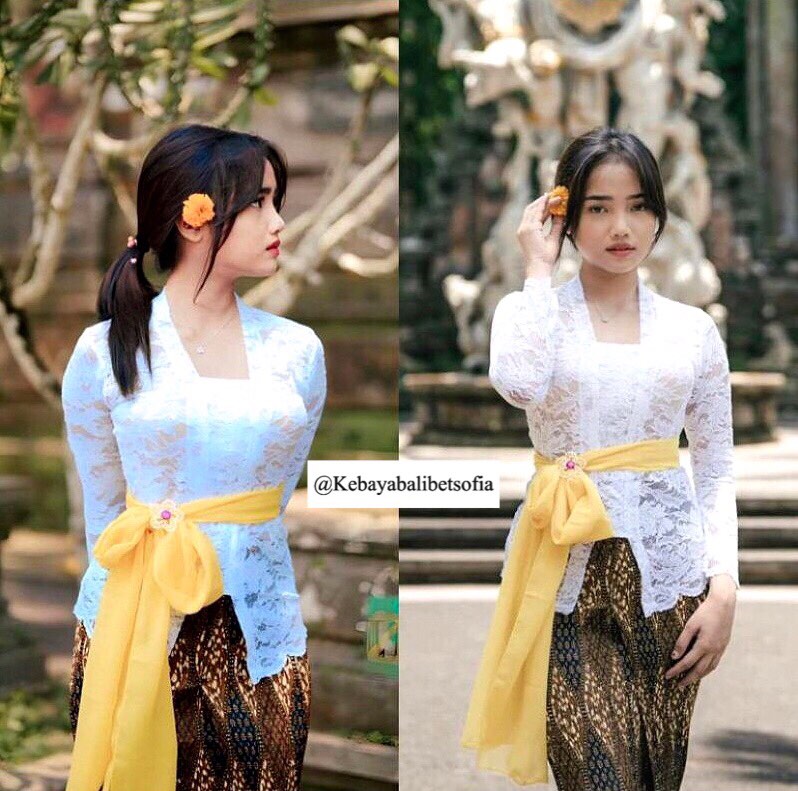 ONE SET KEBAYA/KEBAYA PUTIH/KEBAYA SOFIA BET/SETELAN KEBAYA BALI/KEBAYA ...