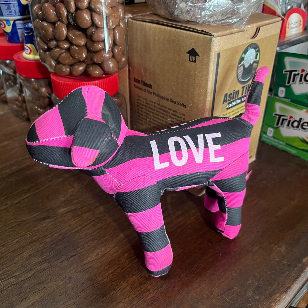 Pink by Victoria's Secret Pink Black Stripe Dog Stuff Toy Plushie ...