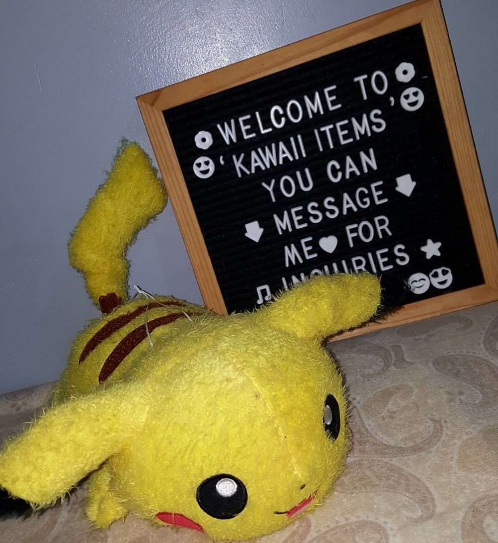 Pokemon Pikachu Furry Lying Down Plush, Hobbies & Toys, Toys & Games on ...