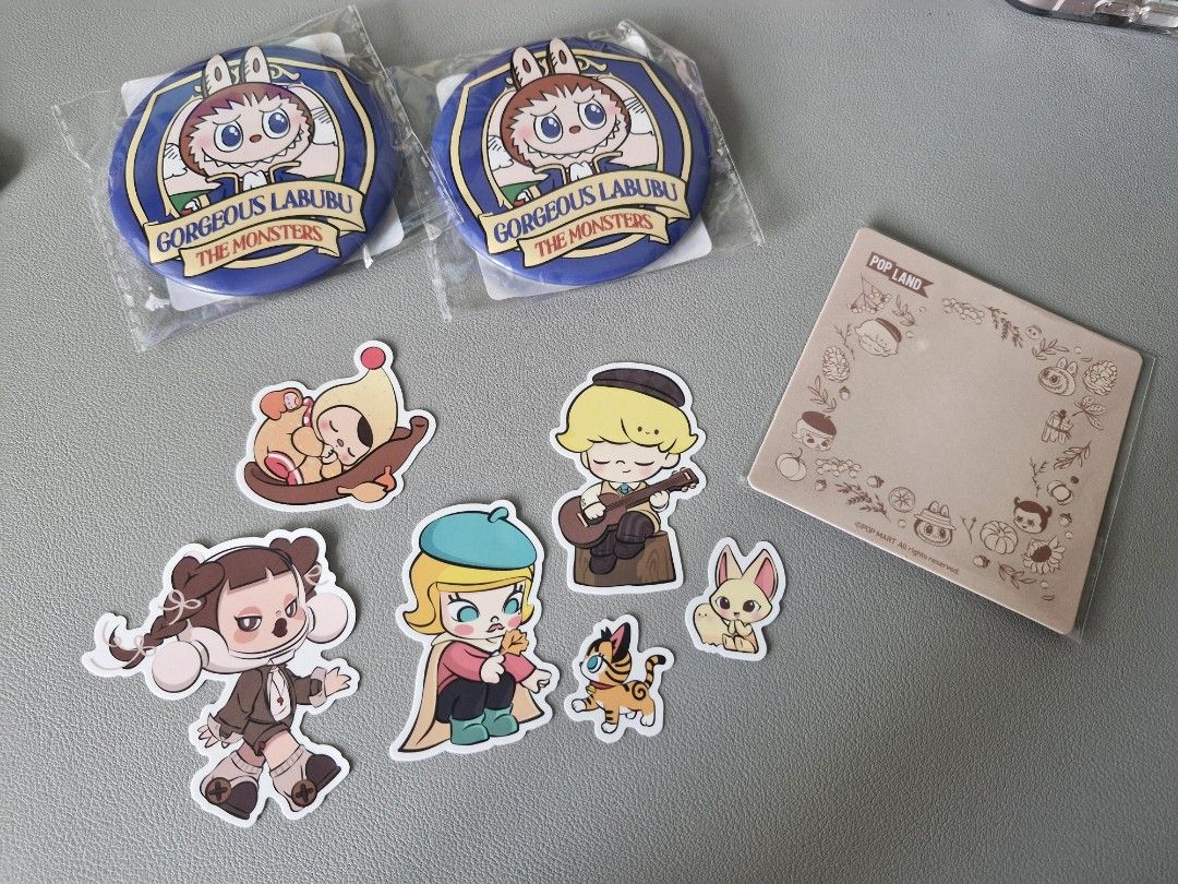 Popland Exclusive Popmart autumn edition stickers & Labubu badge ...