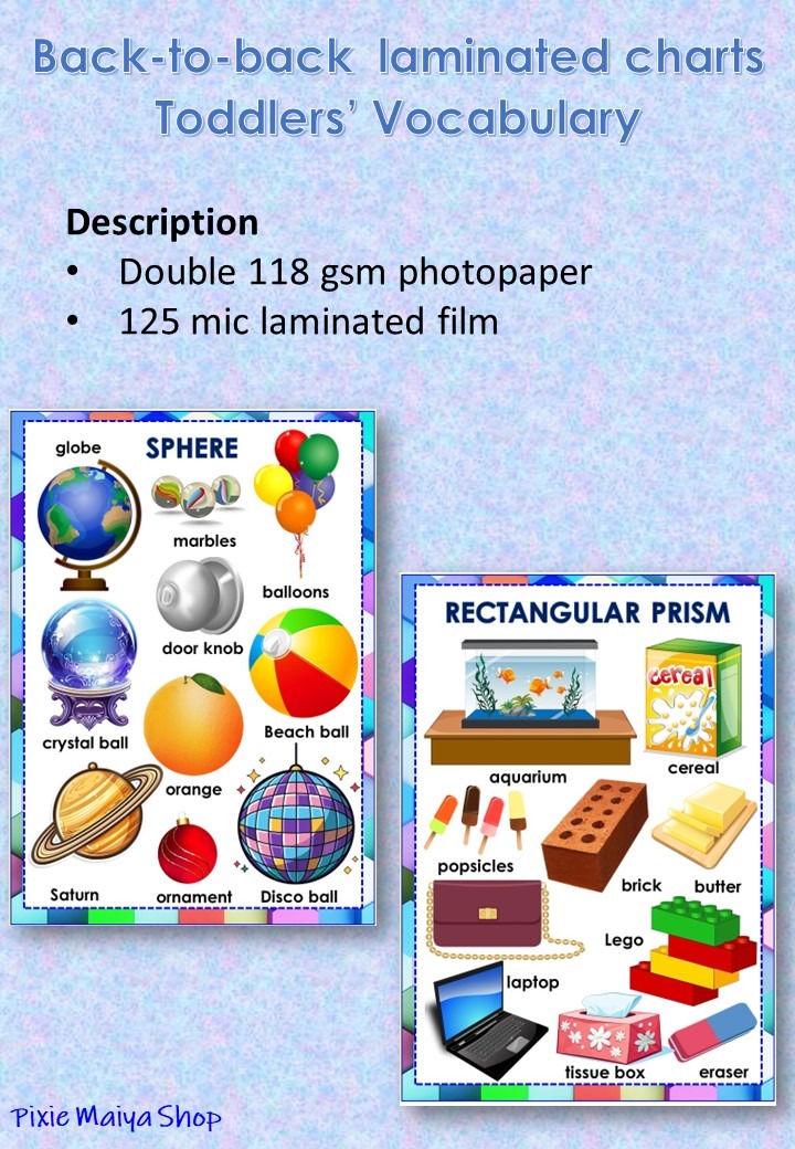 Sphere and Rectangular prism object A4 laminated charts, Hobbies & Toys ...