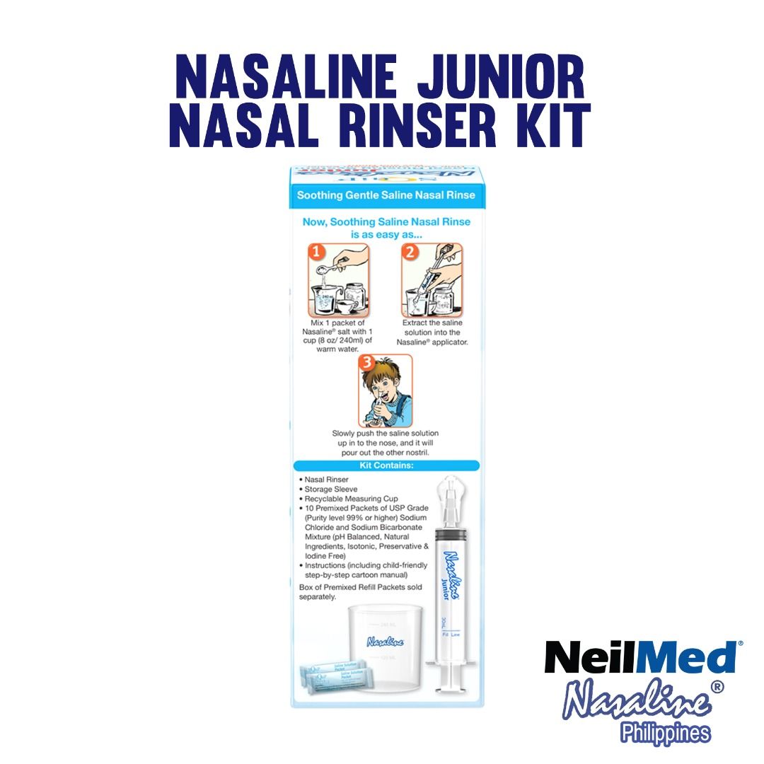 Squip Nasaline Junior Nasal Rinsing System / Nasal Irrigator Saline kit ...