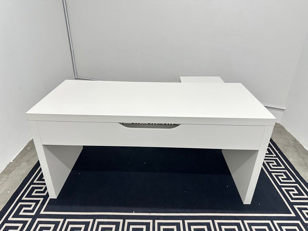 Table officers / MALM Desk with pull-out panel, white, 151x65 cm ...