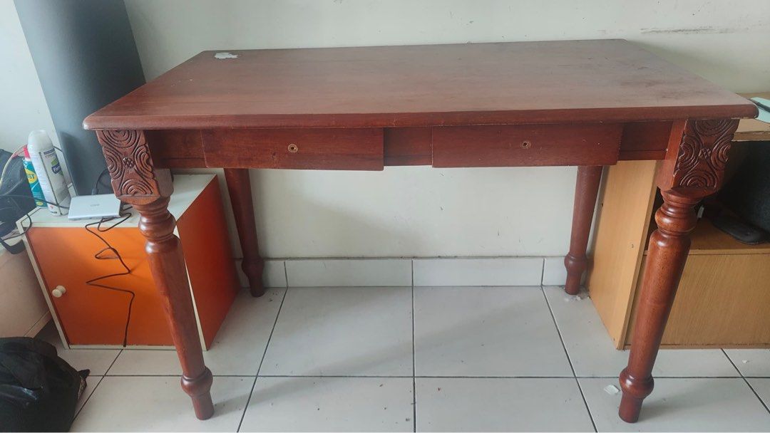 Teak dressing table/meja (self collect), Furniture & Home Living ...