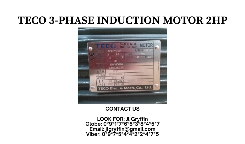 TECO 3-Phase Induction Motor 2hp, Commercial & Industrial, Industrial ...