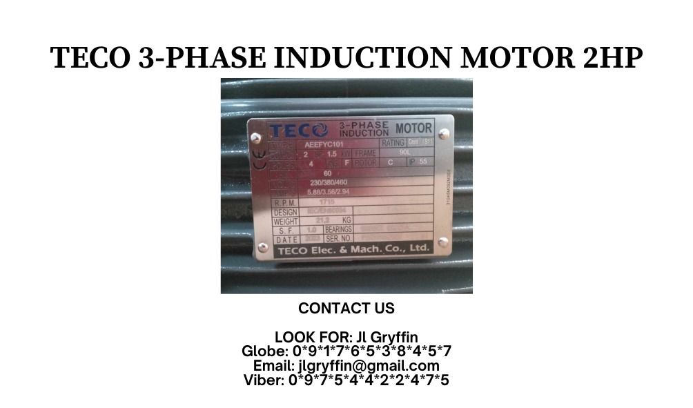 TECO 3-Phase Induction Motor 2hp, Commercial & Industrial, Industrial ...