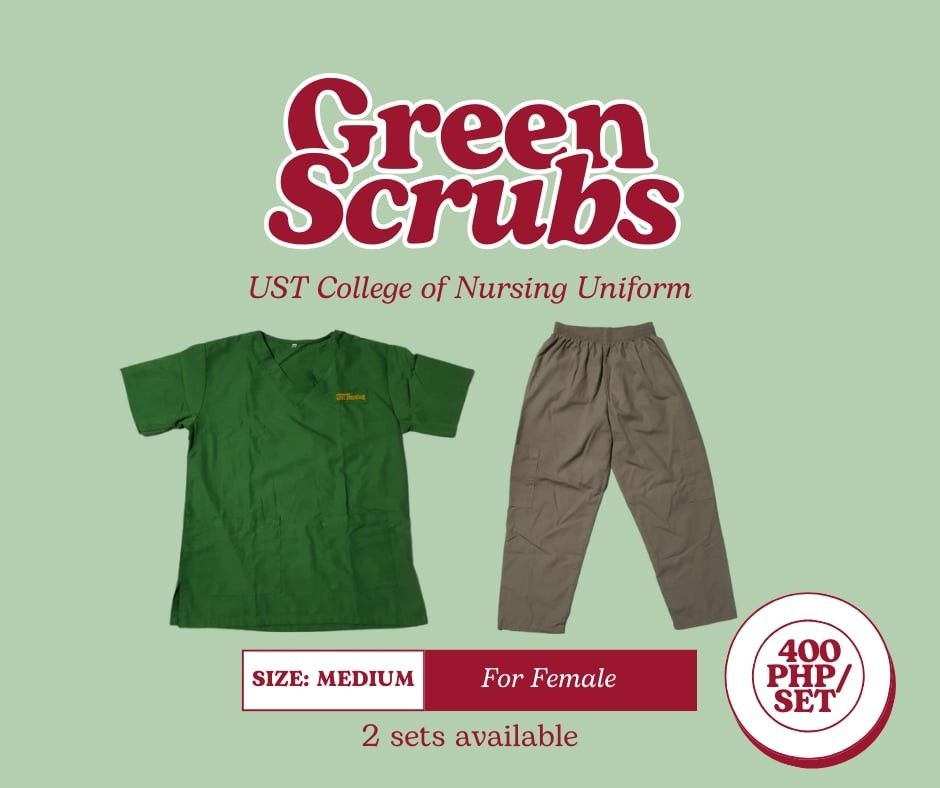 UST College of Nursing Uniforms (Green and Gray Scrubs, Type B, Smock ...