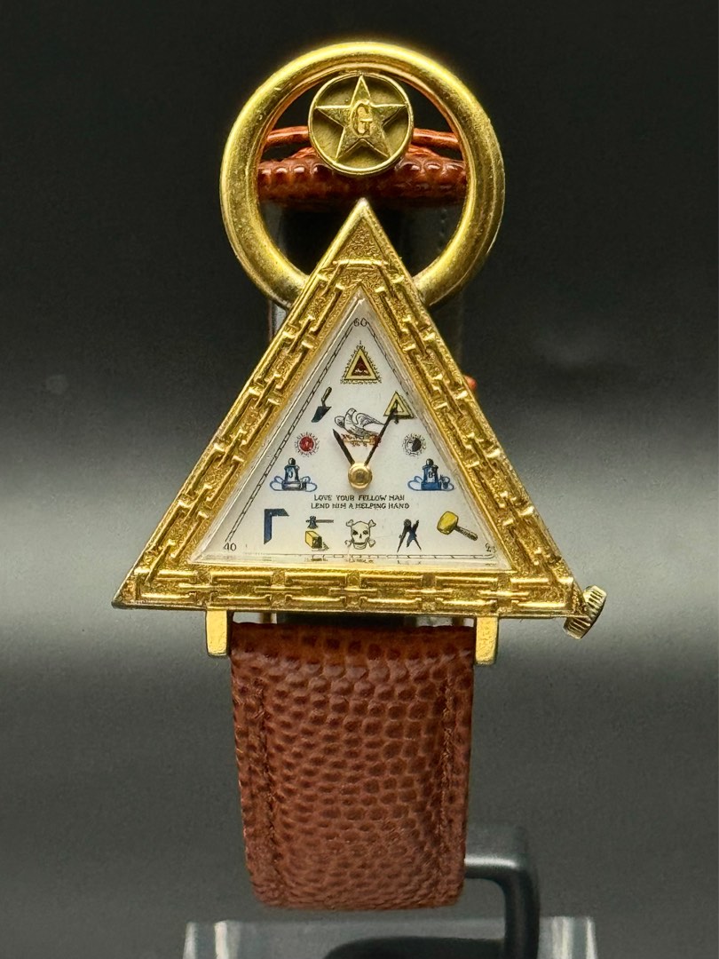 Vintage Masonic watch White Dial Love Your Fellow Man Lend Him a ...