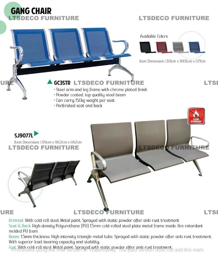 3 SEATER GANG CHAIR | OFFICE FURNITURE, Furniture & Home Living, Office ...