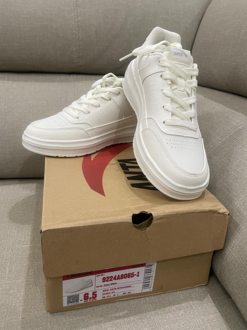 Anta White Sneakers, Women's Fashion, Footwear, Sneakers on Carousell
