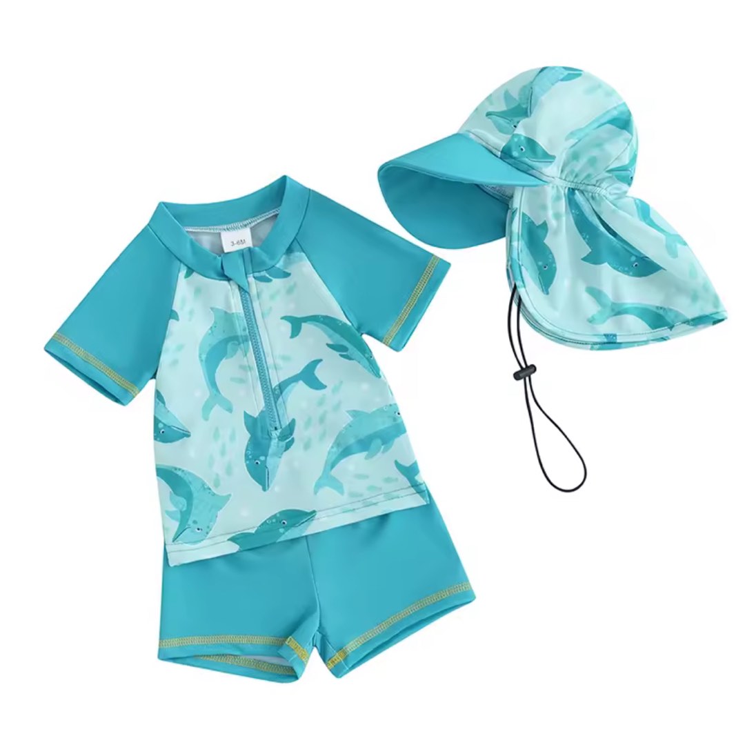 Baby boy rash guard set, Babies & Kids, Babies & Kids Fashion on Carousell