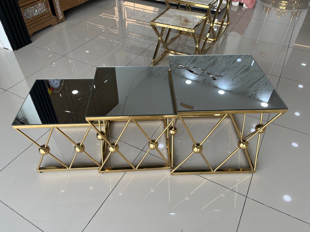 BALLY GLASS SIDE TABLE, Furniture & Home Living, Kitchenware ...