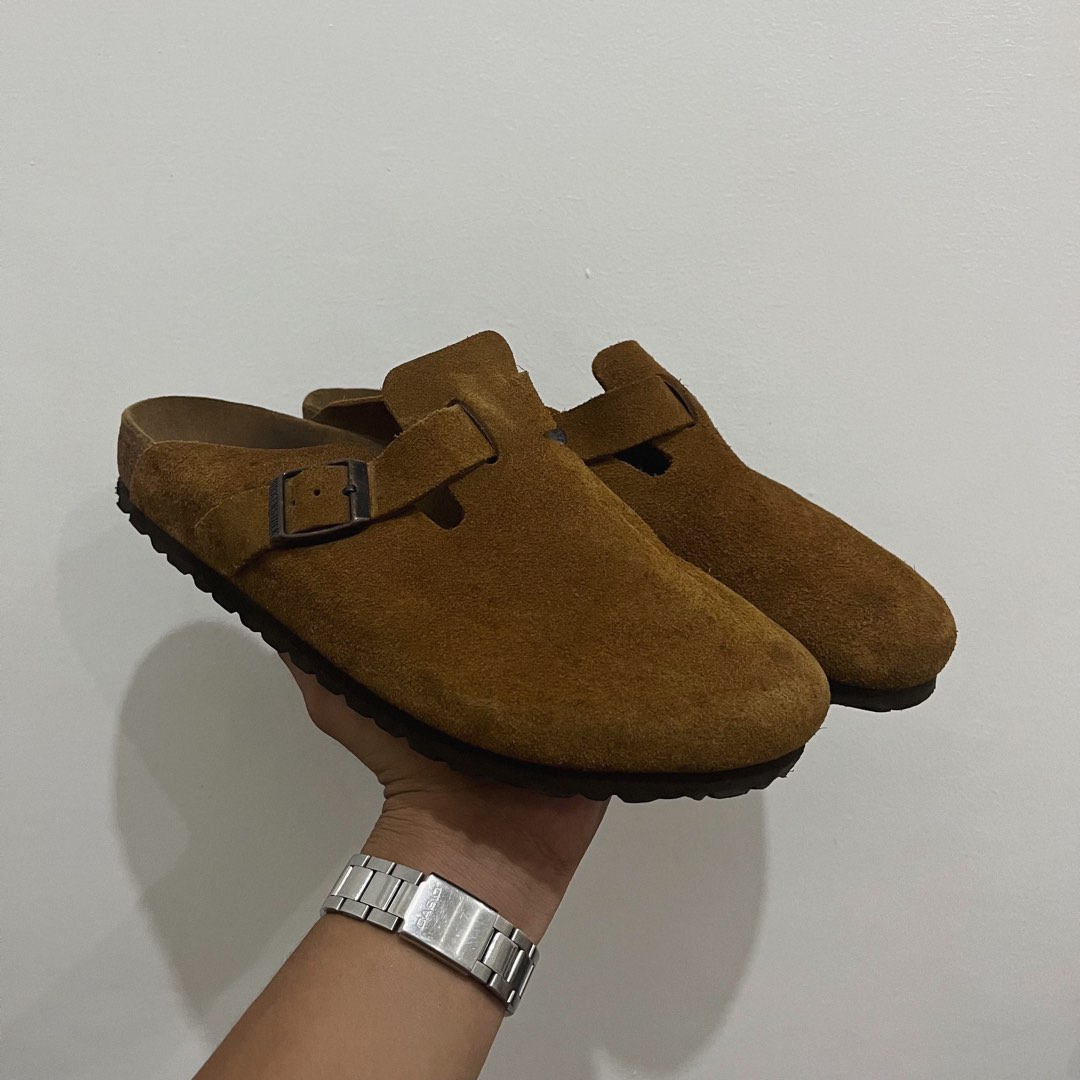 Birkenstock Boston Mink Suede Leather Clogs, Men's Fashion, Footwear ...