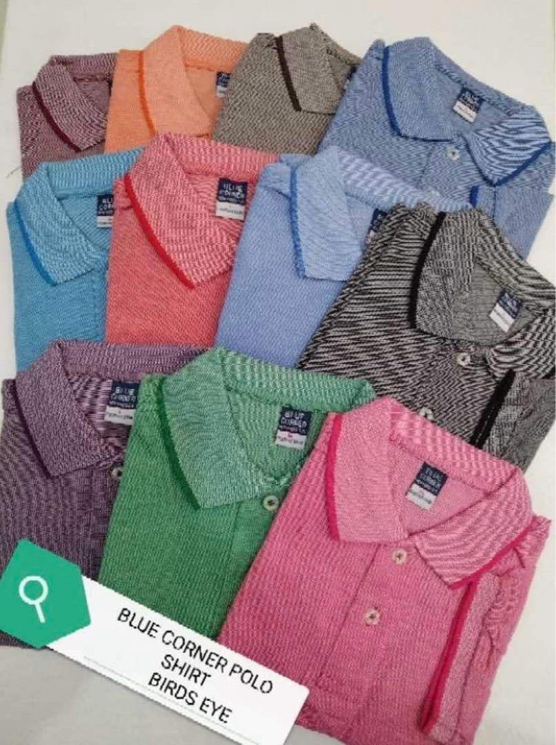 blue corner polo shirts (birds eye fabric), Men's Fashion, Tops & Sets ...