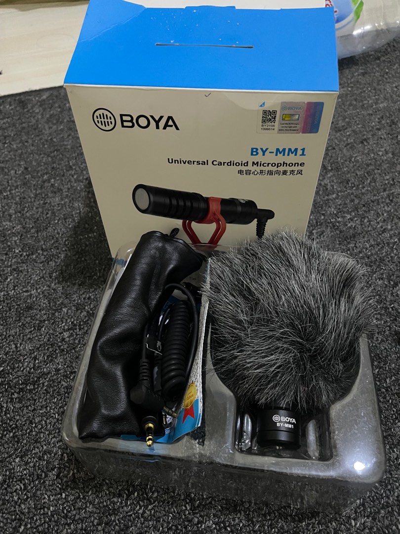 Boya BY MM1 mm-1 Microphone CardioId Shotgun mic DSLR / smartphone, Fotografi di Carousell